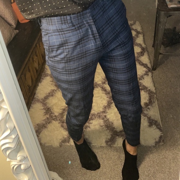 ASOS | Pants | Blue Checkered Pants | Poshmark